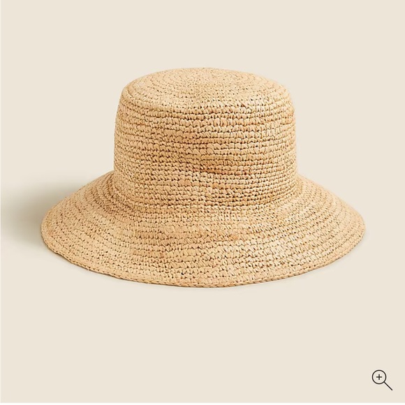 J. Crew | Accessories | Jcrew Widebrim Raffia Bucket Hat Bx837 Sm ...
